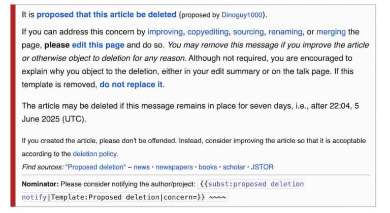 Wikipedia Deletion Process Guide